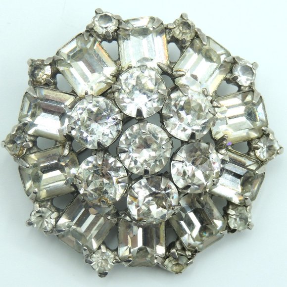 Albert Weiss | Jewelry | Vtg Weiss Brooch Clear Icy Rhinestones | Poshmark